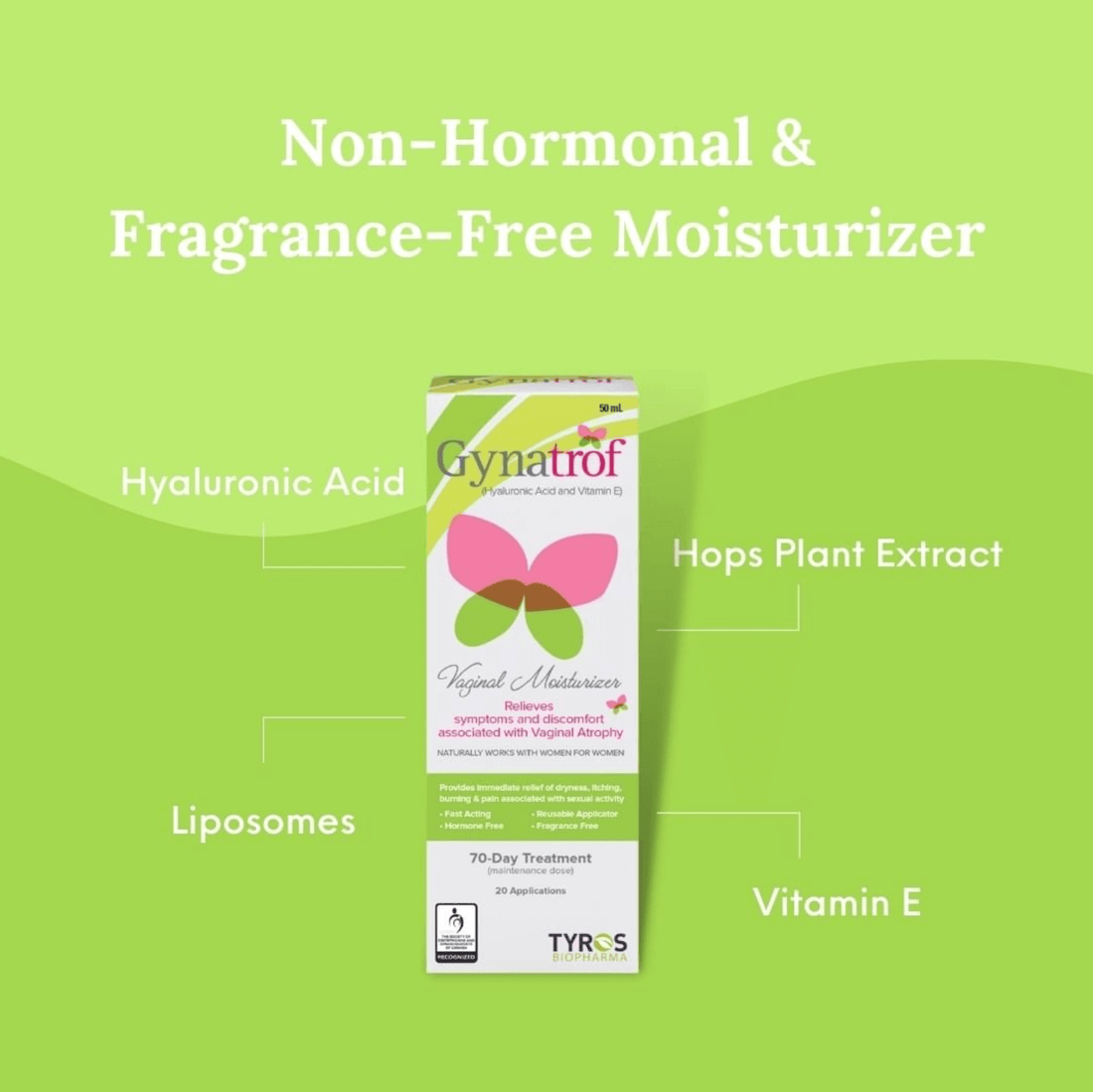 Gynatrof Vaginal Moisturizer - Non-Hormonal & Fragrance-Free Relief ...